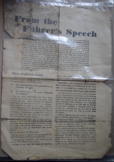 WW2 GERMAN AERIAL drop leaflet pre Battle of Britain era 10 months into ...
