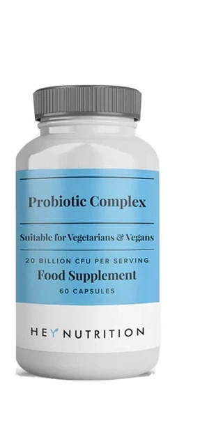 HEY NUTRITION PROBIOTIC Complex 20 Billion Cfu 60 Capsules £30.50 ...