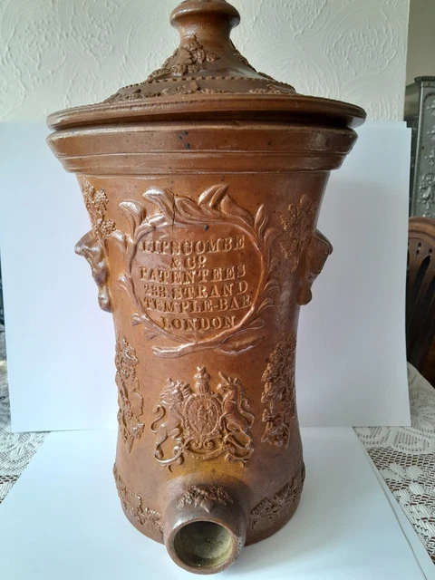 ANTIQUE 1850S LIPSCOMBE & Co Salt Glaze Stoneware Water Filter Planter ...