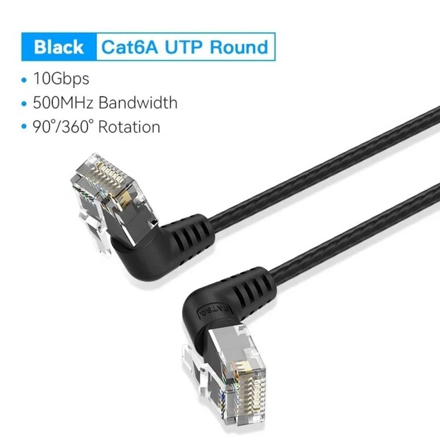 DOUBLE ELBOW CAT6A Ethernet Cable Cat6 Lan Cable For Computer Router ...