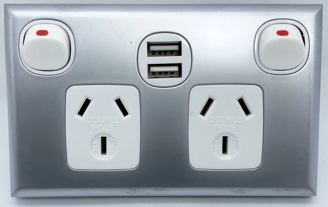 USB FAST CHARGE Double Power Point DOUBLE POLE-Caravan RV SUPER FST ...