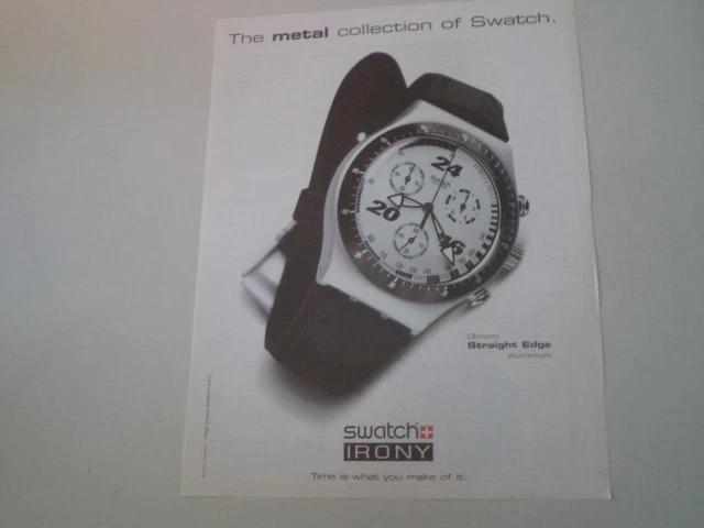 ADVERTISING PUBBLICITÀ 1998 OROLOGIO SWATCH IRONY CHRONO STRAIGHT EDGE ...