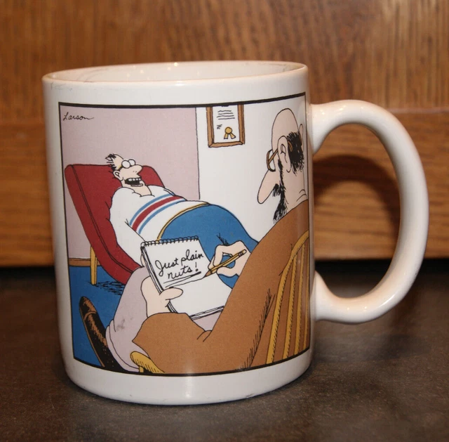 THE FAR SIDE Gary Larson "Just Plain Nuts" Therapist Vintage Coffee Mug ...