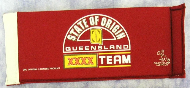 QUEENSLAND MAROONS STATE OF ORIGIN STUBBY HOLDER + BONUS QRL Car Flag ...