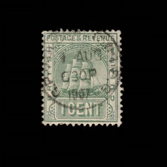 GUYANA BRITANNICA, SCOTT 131, Seal of Colony, nave a vela, 1889-1903 ...