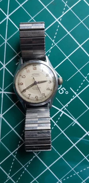 1960S VINTAGE TECHNOS Automatic Waterproof Incabloc Swiss Movement £42. ...