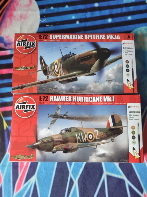 AIRFIX SPITFIRE AND Hurricane Airplane Model kits 1:72 Scale Complete ...