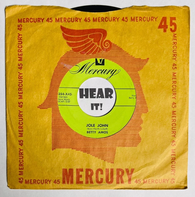 WAILING 50S FILLE rockabilly country bop 45 BETTY AMOS Jole John MERCURY mp3 très bon état ...