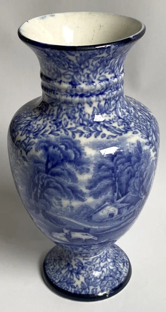 ANTIQUE JAMES KENT Fenton Ye Old Foley Ware Blue & White Ceramic Footed ...