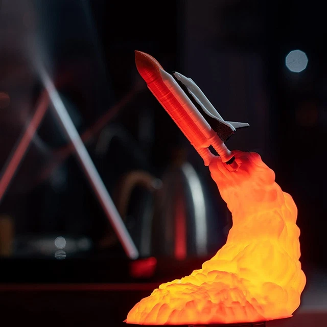 3D PRINTED SPACESHIP Table Lamp Bedside Lamp LED Night Light ...