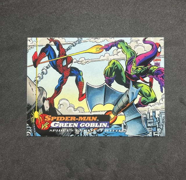 MARVEL CARDS / SPIDER-MAN VS GREEN GOBLIN /#100 / 1994 Fleer Amazing ...
