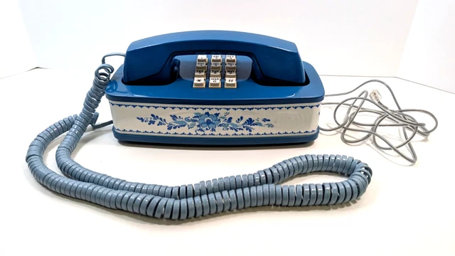VINTAGE WESTERN ELECTRIC Blue Floral Bell Telephone (Serial #254401 ...