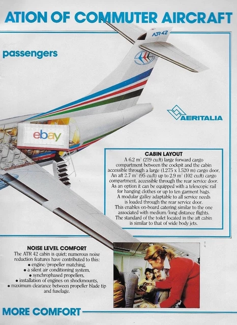 AEROSPATIALE ATR-42 1986 2 Page Cutaways Drawing Commuter Aircraft Ad £ ...