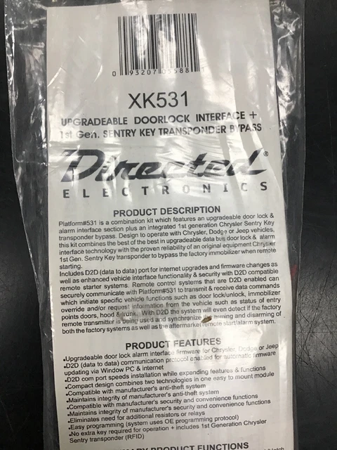 DIRECTED BYPASS ESSENTIAL XPRESSKIT for Python Alarm Systems - XK531 $5 ...