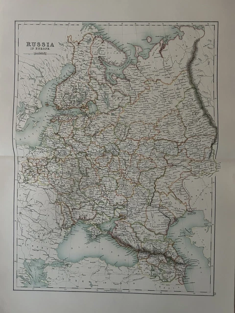 1897 RUSSIA IN Europe Original Antique Map by A & C Black £19.99 ...