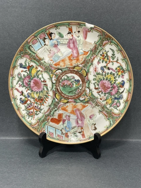 ANTIQUE CHINESE EXPORT Rose Medallion Plate Circa 1920 9 Inches READ ...