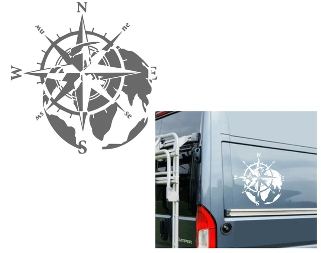KOMPASS AUFKLEBER WINDROSE Auto Caravan Wohnmobil Wohnwagen 20cm bis ...