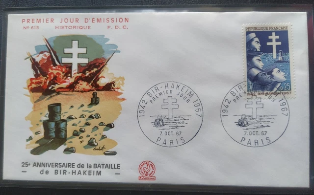ENVELOPPE PREMIER JOUR Timbre N°1532 Victoire Bir-Hakeim Oblitéré Paris 1967 EUR 2,50 - PicClick FR