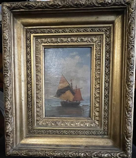 ANTIQUE (ARTIST SIGNED) Austrian 19th century Oil painting on board ...