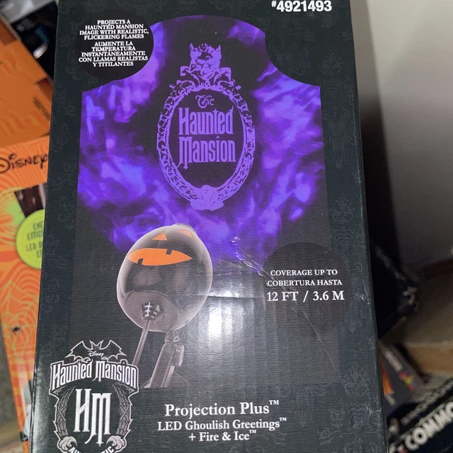 DISNEY'S HAUNTED MANSION Logo Gemmy Projection Plus Animated Halloween ...