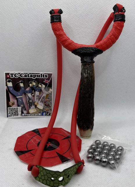 TC SET DEER Antler Romany Gypsy Catapult Sling slingshot milbro steel ...
