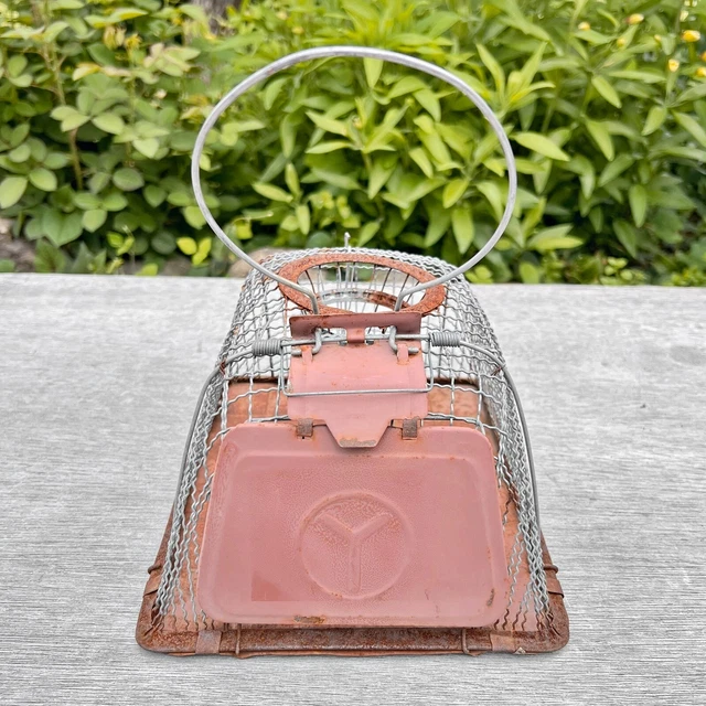 VINTAGE JAPANESE WIRE Mesh Rat Mouse Trap Cage Tinplate Design with ...