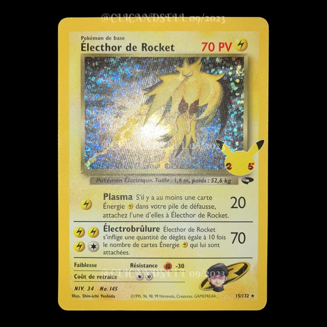 CARTE POKÉMON 15/132 Électhor de Rocket 25 ans EUR 12,00 - PicClick FR