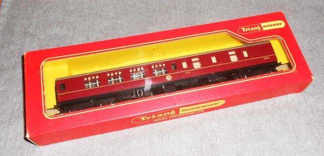 TRIANG HORNBY R423 BR BRAKE 2nd COACH 35024 WITH SEATS- MAROON - BOXED ...