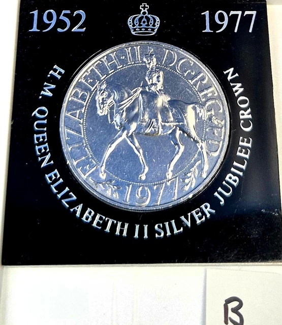 QUEEN ELIZABETH II Silver Jubilee Crown 1952- 1977 Commentative EF Coin ...