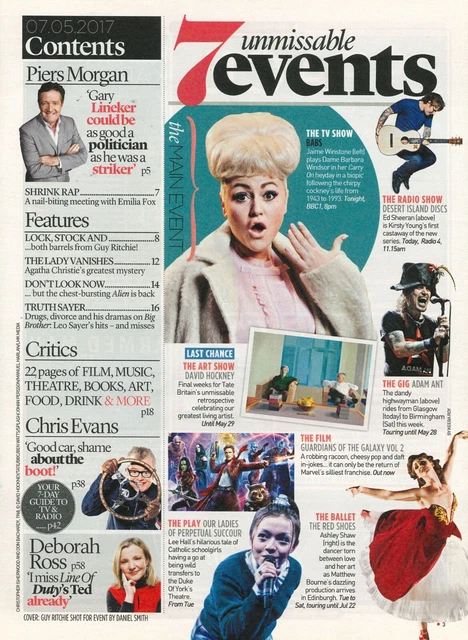 CAS REVUE, GUY Ritchie, Leo Sayer, Agatha Christie, Piers Morgan, 7.5. ...