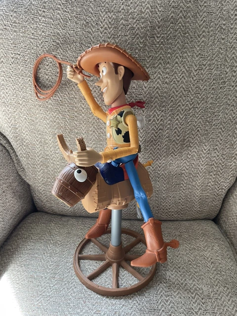 DISNEY TOY STORY Bull Riding Talking Woody Sounds Phrases Rare Mattel ...