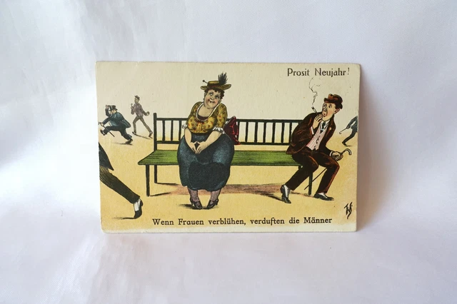 ALTE AK KARIKATUR Humor Postkarte Karte Scherzkarte Künstlerkarte / ev ...