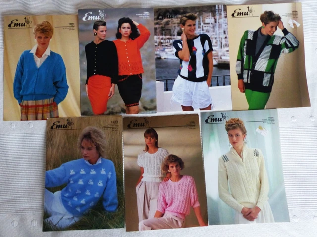 7 VINTAGE EMU Ladies Wear Knitting Patterns £4.38 - PicClick UK