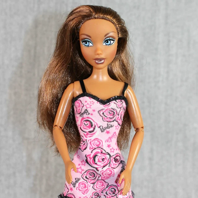 BARBIE MATTEL DOLL My Scene Fashion Dark Skin Pink Mini Dress Date ...