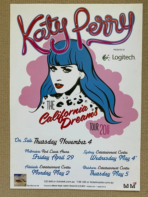 KATY PERRY THE California Dreams Tour Poster AUSTRALIAN TOUR 2011 EUR ...