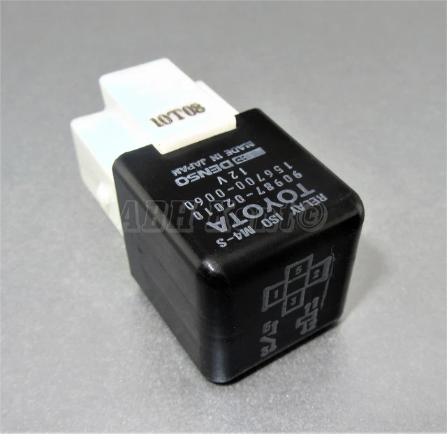 131-TOYOTA/ LEXUS 4-PIN Black Relay 90987-02010 Denso 156700-0060 ISO ...