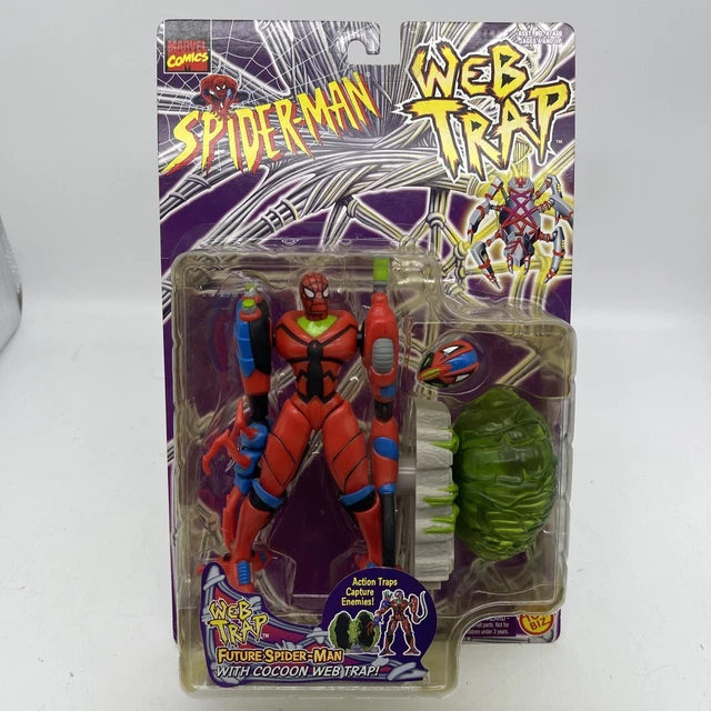 NEW RARE SPIDER-MAN Web Trap Future Spider-Man 6" & Cocoon Web Trap ...