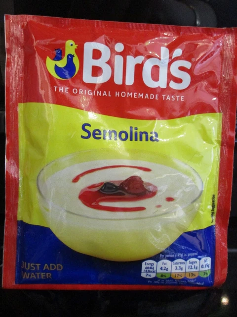 3 X BIRDS SEMOLINA PUDDING MIX 98G WHISK & SERVE DELICIOUS DESSERT SALE ...