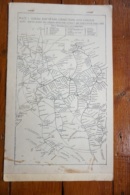LINCOLN RAIL CONNECTIONS British Rail Railway Route Map x10 Eastern ...