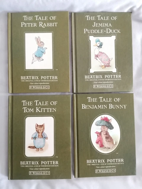 BEATRIX POTTER BOOK Set, 1987, Peter Rabbit, Tom Kitten, Puddle Duck ...