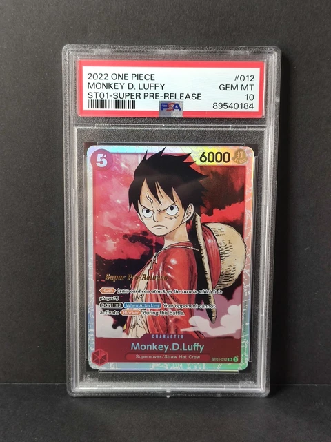 ENGLISH ONE PIECE Super Pre-release Monkey D Luffy #012 PSA 10 EUR 79,90 - PicClick FR