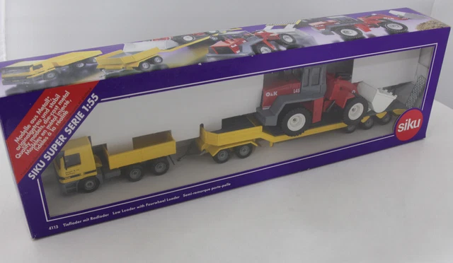 SIKU 4113, MERCEDES Actros, Tieflader mit Radlader 2002-2003 unbespielt mint OVP EUR 72,90 ...