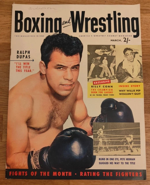 MAGAZINE - BOXING And Wrestling March Vol #4 No #5 Ralph Dupas Billy ...