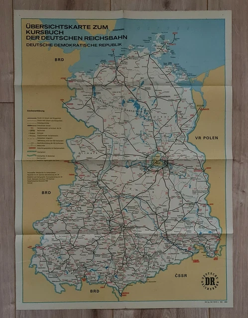 LANDKARTE MAP 1987: Übersichtskarte zum Kursbuch der Deutschen ...
