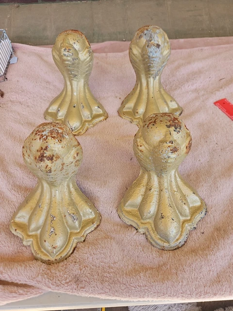 4 CAST METAL Claw Feet 16cm Tall X 16cm Widest Point. Over 7.4kg Total ...
