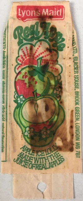 REAL APPLE ORIGINAL Lyons Maid 1980 UK Juice Ice Lolly Wrapper - Good ...