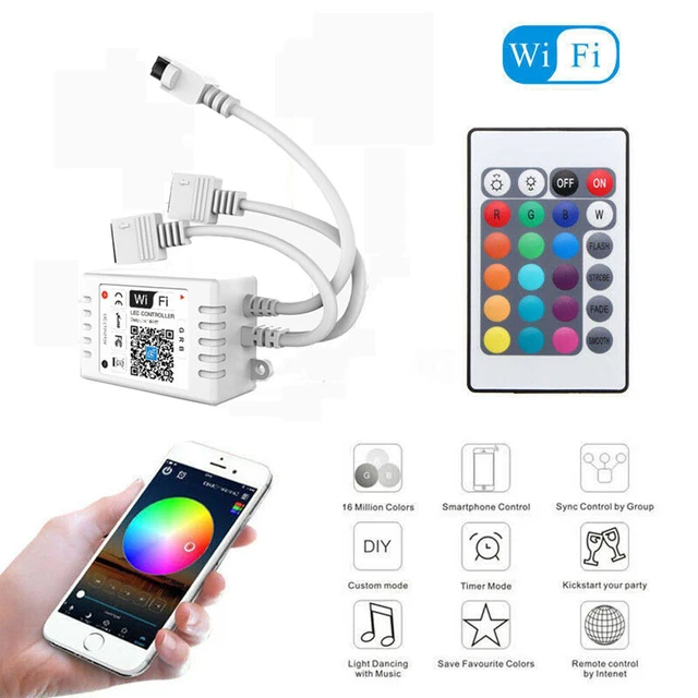 MINI CONTROLLER STRISCIA LED RGB WiFi RGB telecomando 12 V 24 V per ...