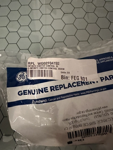 NEW GE OVEN Range Infinite Switch Large Element 8” WB24T10025 ...