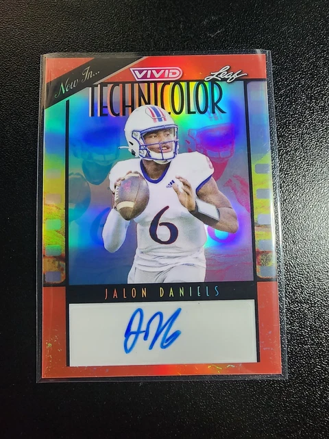 2024 LEAF VIVID Jalon Daniels Technicolor Rosso/8 Auto Kansas Jayhawks ...