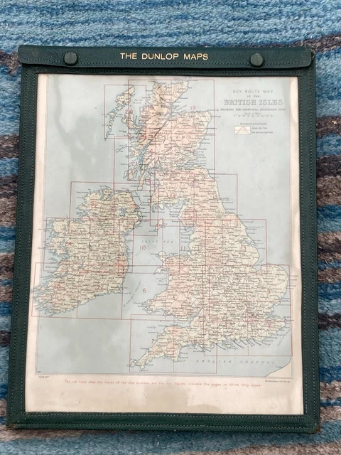 1940’S DUNLOP KEY Route Touring Maps Of British Isles High Roads Only £ ...